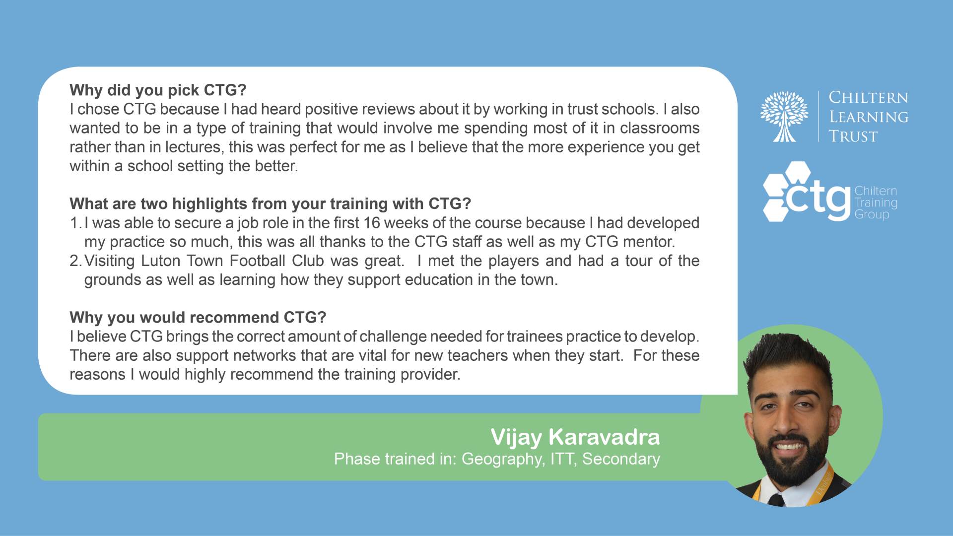 Chiltern Training Group - Success Stories